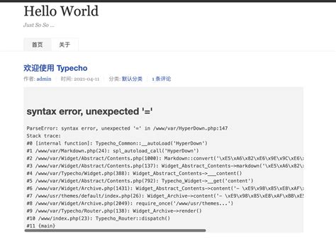 Syntax Error Unexpected · Issue 1088 · Typechotypecho · Github