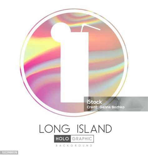 추상 홀로그램 배경에 칵테일 실루엣 롱 아일랜드 칵테일 홀로그램 아이콘 그라데이션에 대한 스톡 벡터 아트 및 기타 이미지 그라데이션 그래픽 프린트 나이트클럽 Istock