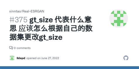 gt size 代表什么意思 应该怎么根据自己的数据集更改gt size Issue xinntao Real ESRGAN GitHub