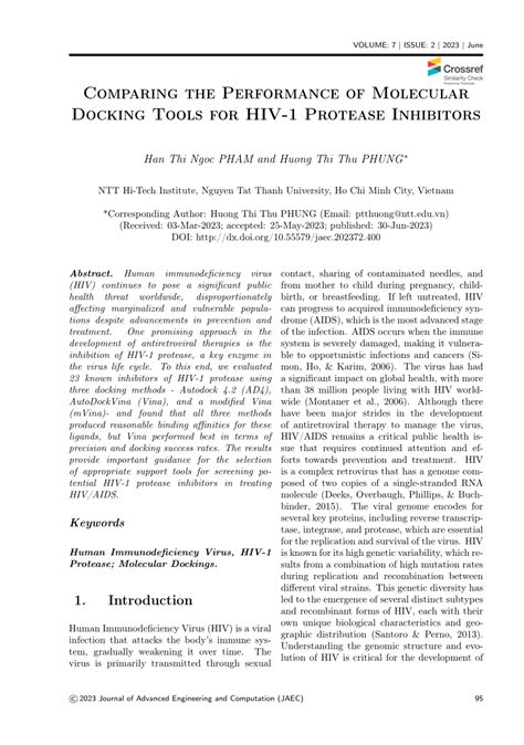 Pdf Comparing The Performance Of Molecular Docking Tools For Hiv 1