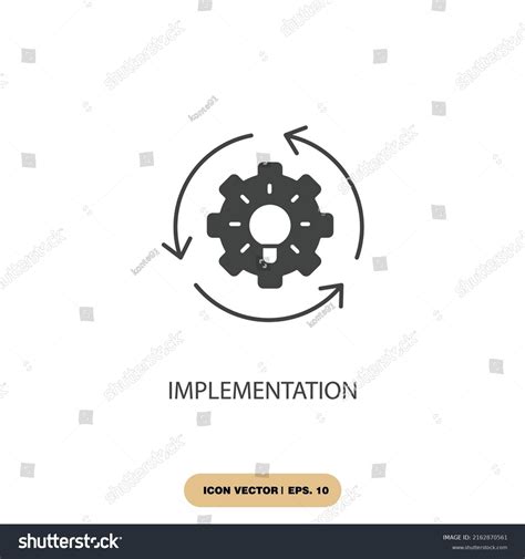 Implementation Icons Symbol Vector Elements Infographic Stock Vector