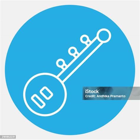 아이콘 시타르 디왈리 축하 요소 파란색 원형 스타일의 아이콘입니다 인쇄물 포스터 로고 장식 인포그래픽 등에 적합합니다 0명에 대한 스톡 벡터 아트 및 기타 이미지 Istock