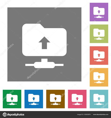 Ftp Navigate Flat Icons Simple Color Square Backgrounds Stock Vector By ©renegadehomie 219343978