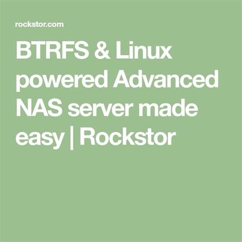 Btrfs And Linux Powered Advanced Nas Server Made Easy Rockstor Linux