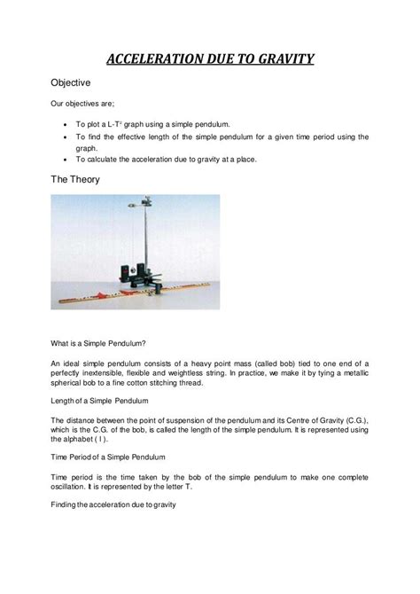 Determining The Acceleration Due To Gravity Lab Holoserflo