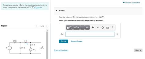 Solved Review Constants The Variable Resistor R In The Chegg Com