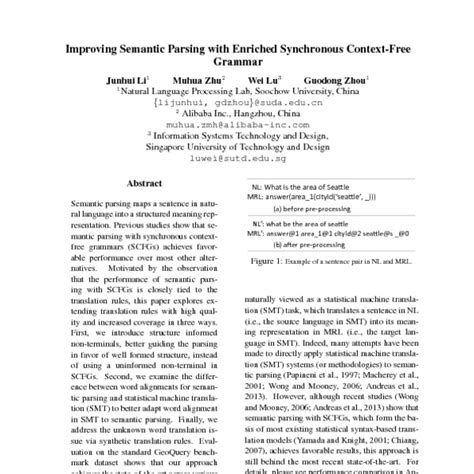 Improving Semantic Parsing With Enriched Synchronous Context Free Grammar Acl Anthology