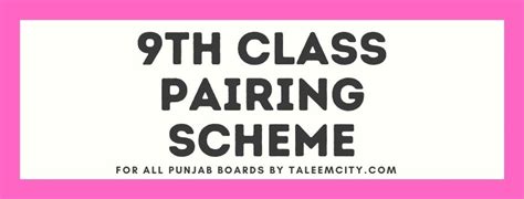 9th Class All Subjects Pairing Scheme 2023 Taleem City