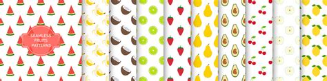 원활한 과일 기하학적 패턴의 컬렉션 손으로 그린 만화 디자인 반복 가능한 여름 자연 재미있는 배경 밝은 끝없는 인쇄물 벡터