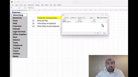 Excel Shortcut Sort Data Using The Keyboard Excelexcelformulaexcelshortcuts