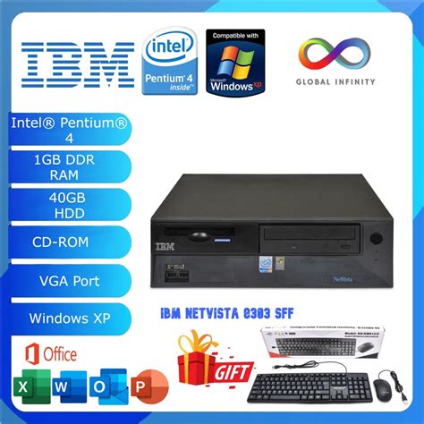 Refurbished Desktop Ibm Netvista 8303 Sff Intel Pentium 4 1gb Ddr Ram 40gb Hdd Cd Rom
