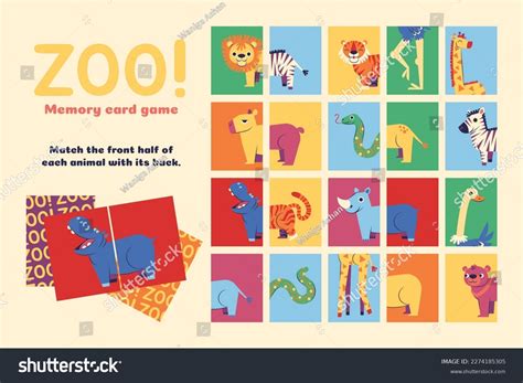 Memory Game Cards Vector Illustration Memory Stock Vector Royalty Free