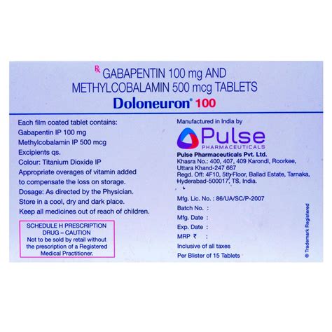 Doloneuron 100 Tablet 15s Price Uses Side Effects Composition