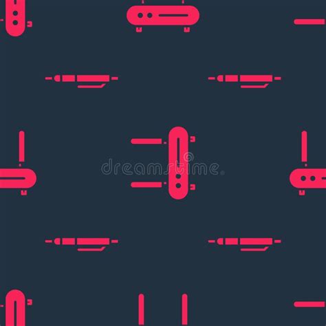 Set Pen And Router And Wi Fi Signal On Seamless Pattern Vector Stock Vector Illustration Of