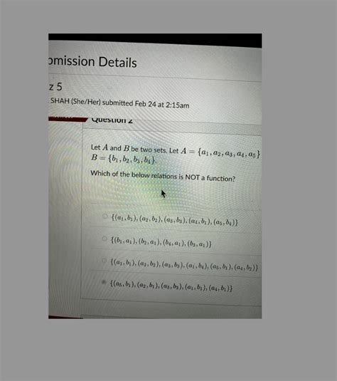 solved let a and b be two sets let a {a1 a2 a3 a4 a5}