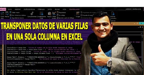 😱👉 Como Transponer O Pasar Datos Con Varias Filas En Una Sola Columna En Excel Macros