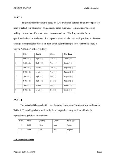 Conjoint Analysis July 2014 Updated Pdf Auto Type Automotive