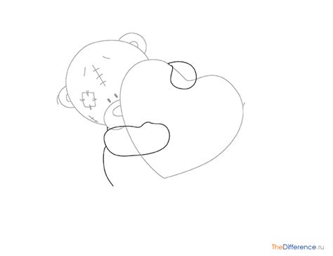 Как нарисовать мишку Тедди с сердечком