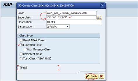 OO EXCEPTION CX NO CHECK SAPCODES