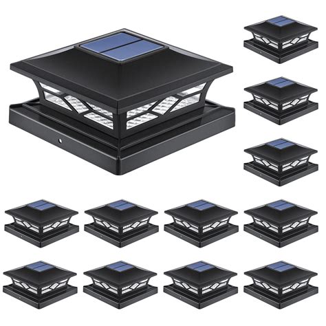 Aponuo Solar Fence Post Lights4x4 Solar Post Cap Lights 2 Color Modes