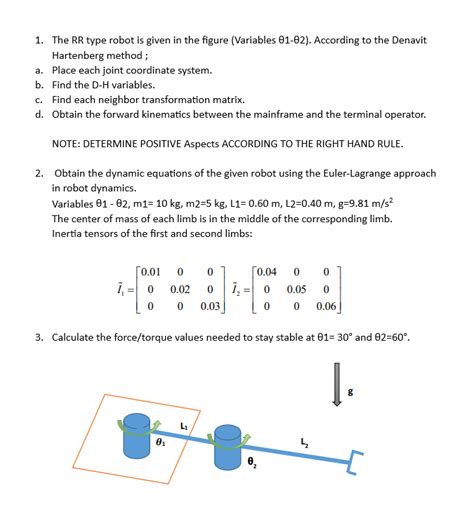 Solved The RR Type Robot Is Given In The Figure Chegg
