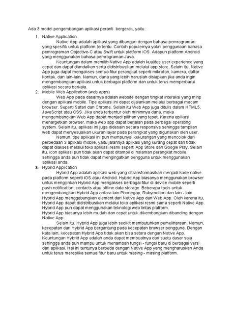 Ada 3 Model Pengembangan Aplikasi Peranti Bergerak Pdf