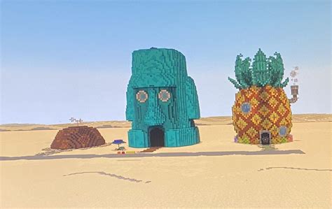 Spongebob Squidward E La Casa Di Patrick Su Minecraft