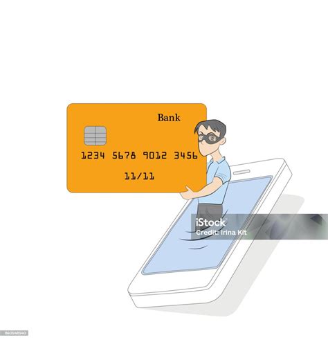 현대 평면 선형 스타일모바일 결제 과정 해커 도둑 질 신용 카드 데이터이메일 바이러스에 그림을 벡터 은행 계정 해킹 및 사기