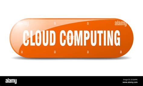 Cloud Computing Button Rounded Glass Sign Sticker Banner Stock