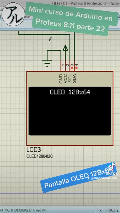 Pantalla Oled 128x64 Con Arduino Simulado En Proteus 811 Oled Arduino Proteus