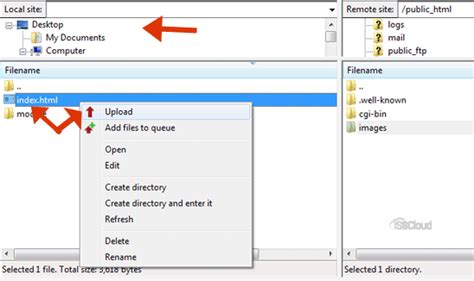 How To Upload The Index File To Your Website Via Filezilla Knowledgebase Isscloud