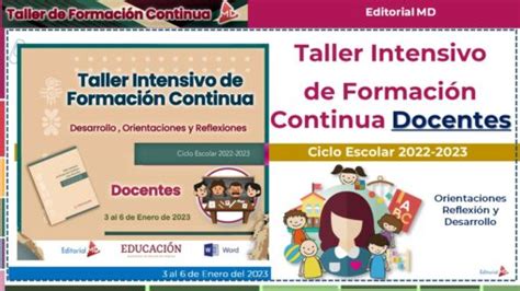 Taller Intensivo Para Docentes 2023 Formato Word Y Pdf