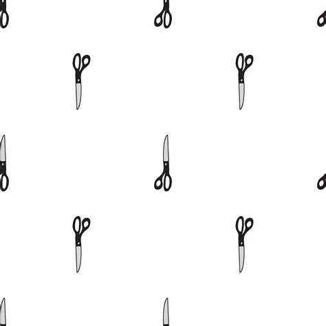 Scissor Seamless Pattern Hand Drawn Professional Pair Of Scissors Cutting Hair Craft And