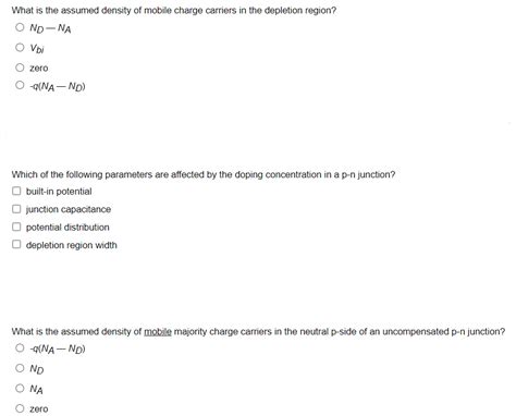 Solved What Is The Assumed Density Of Mobile Charge Carriers