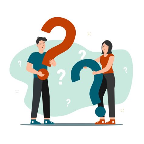 Man And Woman Holding Question Mark Doubts Curious And Confused 22019928 Vector Art At Vecteezy