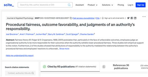 Procedural Fairness Outcome Favorability And Judgments Of An
