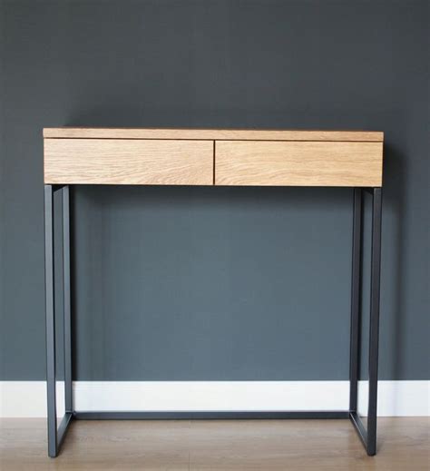 Rustic Wooden Console Table With Drawers