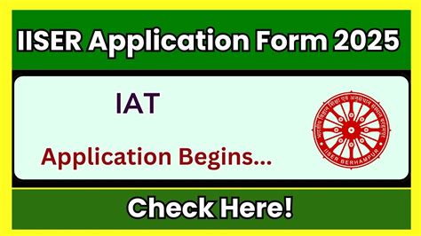 Iiser Application Form 2025 Check Registration Eligibility Dates