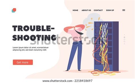 Trouble Shooting Landing Page Template Sysadmin Stock Vector Royalty Free 2218418697