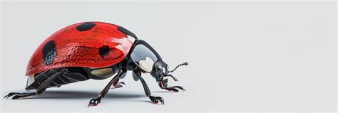 Premium Photo A Closeup Of A Red Ladybug Side View