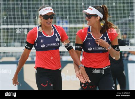 Switzerlands Joana Heidrich Right And Anouk Verge Depre React During
