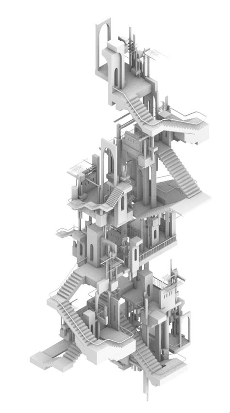 3d Architectural Model Of A House With Stairs