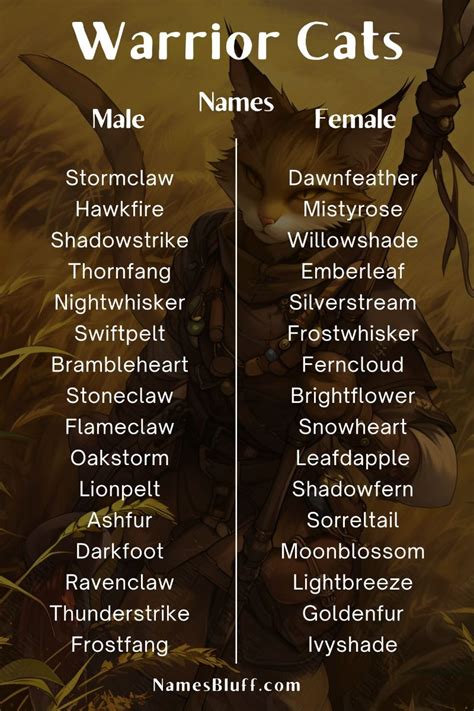 Warrior Cat Names Unleash Fierce And Unique Names For Your Clan