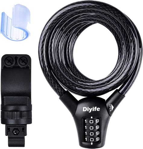 Bike Lock Reinforce Version Diyife Heavy Duty Chain Lock Digit Resettable Combination Cable