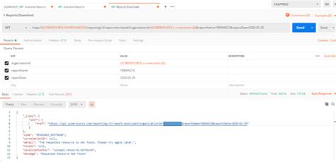 Cybersource Api Download Report Resourcenotfound Stack Overflow