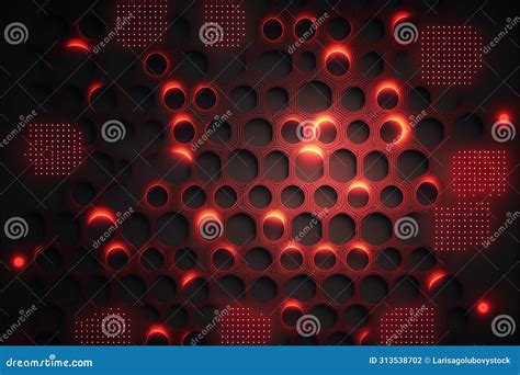 Light Cells Red Color Glowing Mesh Dot Dark Black Stock Illustration Illustration Of Radiance