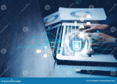 Cybersecurity And Privacy Concepts To Protect Data Lock Icon And Internet Network Security