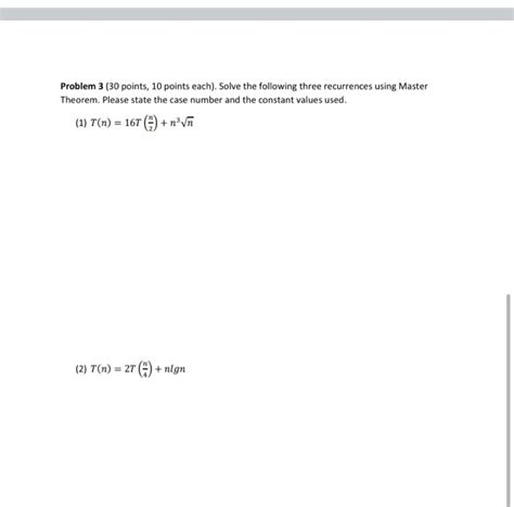 Solved Problem 3 30 Points 10 Points Each Solve The