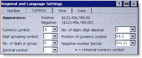 Currency Settings