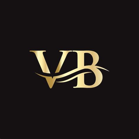 Vb Logo Design Premium Letter Vb Logo Design Con Concepto De Onda De Agua Vector Premium